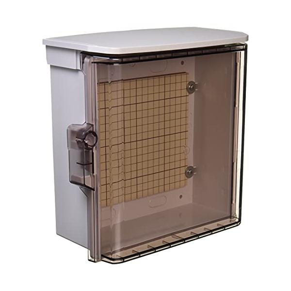 ・色彩:ボデー:ホワイトグレー色(5YR8.5/0.5) 扉:ライトスモーク色  OP12-2525CA・プラボックス(OP)の透明扉タイプです。<br>扉が透明ですので、内部機器の監視に適しています。<br>屋根付...