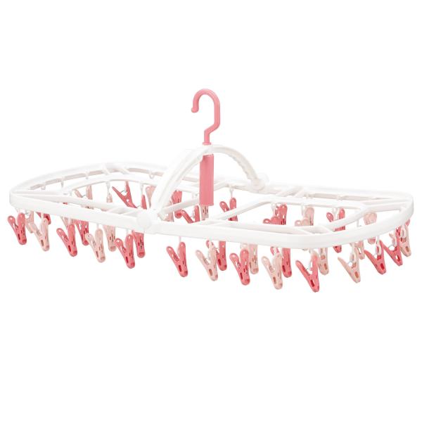 ・ピンク ランドリー44ピンチ 4571347188998・Color:ピンクSize:ランドリー44ピンチ・2重フレームで内側に下着などを隠して干すことができる「ランドリーハンガー44ピンチ」ドアなどに引っ掛けられる部屋干しフックが付いて...