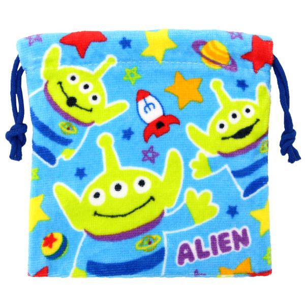 ・ブルー ワンサイズ ZG436900・PatternName:トイストーリー エイリアン レッツゴー・本体サイズ:約18×18cm・素材・材質:綿100%・原産国:中国