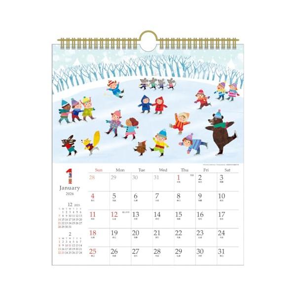 マルチカラー/-/1000136950・パッケージ個数:1・絵本をはじめ様々な分野で活躍する人気作家。・サイズ：300×260ｍｍ・12枚つづり・リング仕様