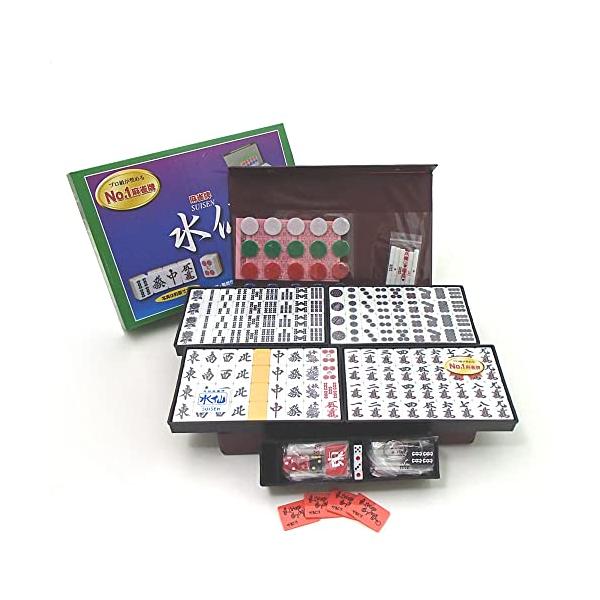 ・マルチカラー  6405338・普通サイズよりやや大きめの牌です。（MLサイズ：約９〜10cm3）・牌サイズ：標準寸法　27×20×17mm・材質：ユリア樹脂・背裏の色：竹を思わせる飴っぽい茶色・セット重量：約2300g