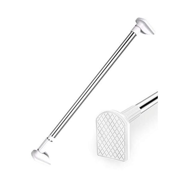 ・ホワイト 直径32mm(取付寸法70~120cm) SY-3H-02・・Size:直径32mm(取付寸法70~120cm)・【主な仕様】パイプ材質:304ステンレス 両端の圧着板:ABS樹脂 壁と接触する部分:合成ゴム 耐荷重:約60~7...