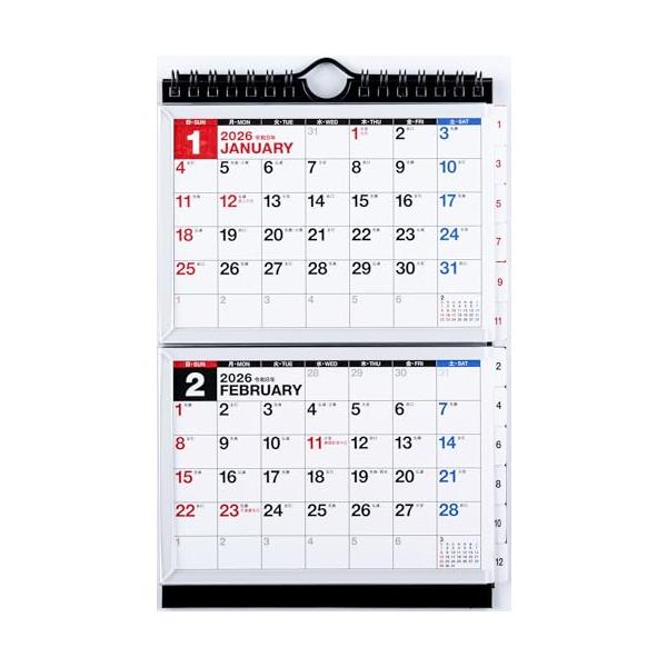 カレンダー/-/E131・パッケージ個数:1・【本体サイズ】105×154×2面(mm)・【掲載内容】5週6週併用 六曜節気 年間一覧カレンダー（2年） 年間行事一覧・カード式・日曜始まり・インデックス付き