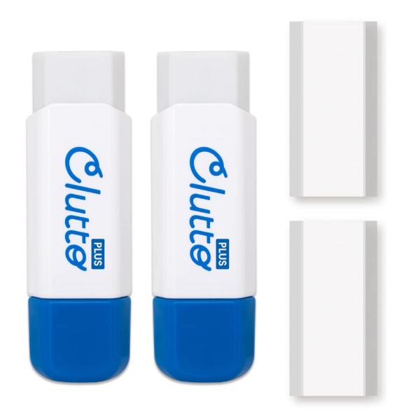 ・ブルー  ER-0111×2＋ER-0111R-2・Color:ブルー・クルッと回す専用ケースで使い切るまで握りやすい！ 詰め替え式のエコ＆トク消しゴム 発売記念限定パッケージ・【本体カラー】ブルー 【数量】本体2個+替えゴム(2個入)+...