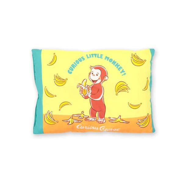 ・おさるのジョージ H28×W39cm 4765018700・サイズ：H28×W39cm / 生産国：中国・   仕様：転写プリント・   カバー取り外し可能(カバー裏面は表面と同柄)。中身の枕(白無地)手洗い可能・   (C)&amp; ...