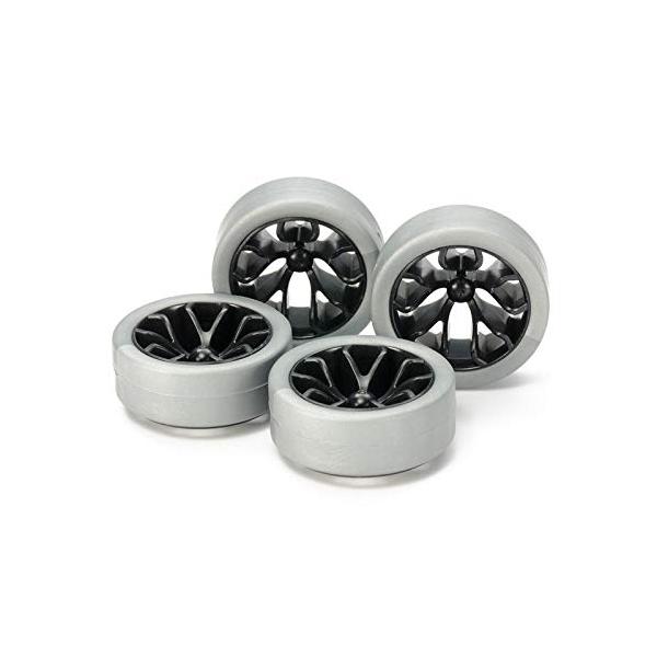 ・  95412-000・ミニ四駆用グレードアップパーツ・   Yスポークホイールは強度が高くシャフトから抜けにくいカーボン強化タイプ・   前後でオフセットが異なります・   基本スペック:カーボン強化ホイールとシルバーのハードローハイト...