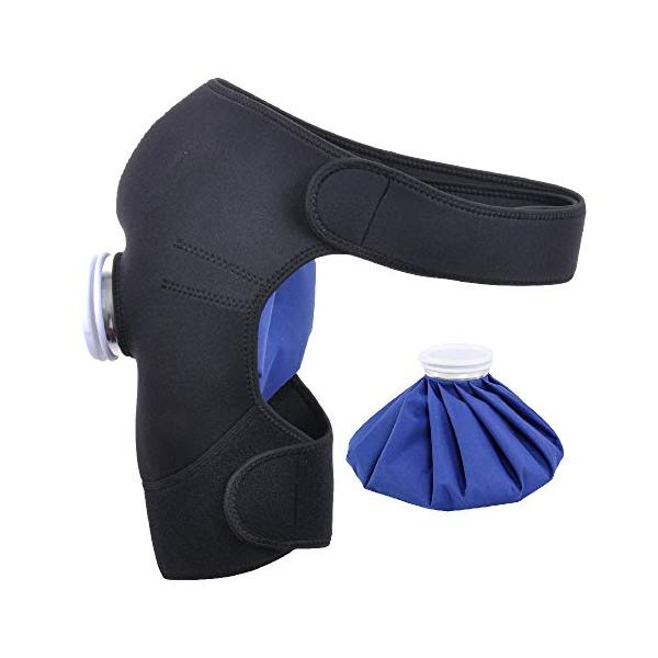 ・ブルー  ・・Color:ブルー・【セット内容物】9inchの氷嚢×1、肩用サポーター×1、日本語説明書×1 ，ブラックとブルー2色選択可能です。・   【肩用サポーター】強いマジックテープ設計で氷嚢を肩にしっかり固定し暖める/冷却ことが...