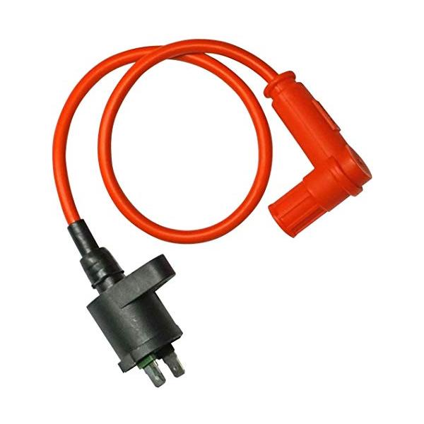 1.仕様：プラグコード、イグニッションコイル（＋、−共平端子）、プラグキャップコイル。全長：約70cm 　カラー：レッド　チューブ先端部：直径２cm 　コード部：約3.3cm・2. 素材：エンジンの振動でも抜けにくいプラグキャップ素材を利用...