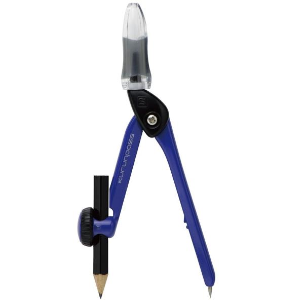 ・ネイビー  SK-753-K・Color:ネイビー・「くるんキャップ」搭載でこれまでの難しかったコンパスを一新！・にぎって・くるんと・まわすだけ！革新的な円の描きやすさを実現！・「くるんキャップ」は鉛筆の安全針キャップにもなります。・けが...