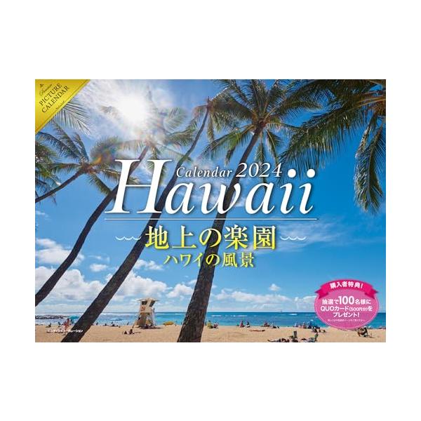 夏を感じるハワイの美しい景色ばかりを集めました！  観光地やビーチ、見ているだけでハワイに行ったような楽しい気分になれる大判の風景カレンダー。 常夏の島の美しい自然の景色は、飾るだけで部屋の中が明るくなります。 ハワイのパワーを感じて202...