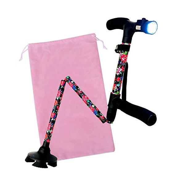 ・ブラック 標準サイズ 70-80cm ・・Color:ブラックSize:標準サイズ 70-80cm・【女性専用に作られたステッキ 杖】 ◆女性のためだけを考えた女性専用の杖（つえ）ステッキです。男女兼用の商品とは違い、小柄な女性や背中の曲...