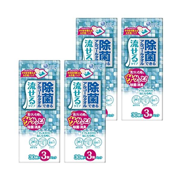 4セット(12パック)・白 30シート (x 12) ・Style:4セット(12パック)・気づいた時に、ササッと！除菌＆消臭！・「除菌」「消臭」機能付き。・そのままトイレに流せるので、捨てる手間も省けて、衛生的です。・開け閉めに便利な幅広...