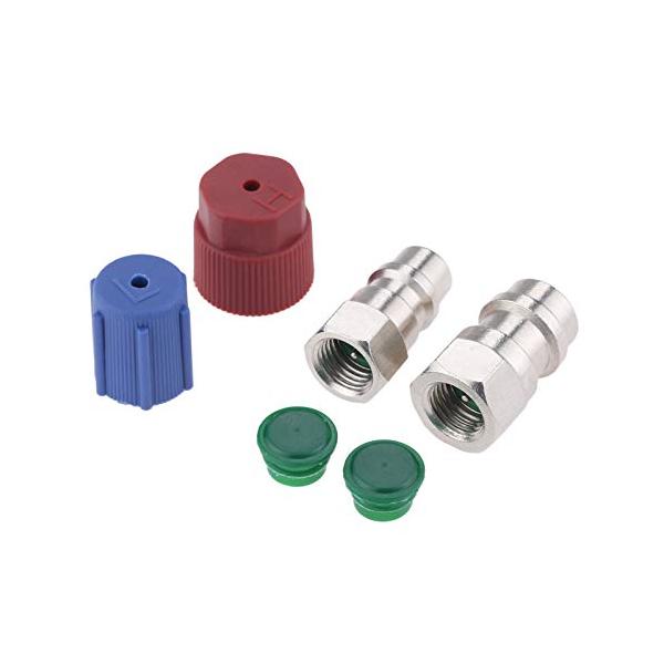 R12 R22車をR134a仕様に変更(レトロフィット)させる汎用ポートアダプターです。・   R12からR134Aに変換するアダプターは、高品質の金属とプラスチックでできており、高い耐熱性、耐久性、安全性を実現します。・   内部にはガス...