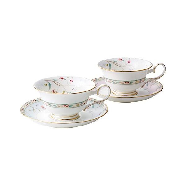 洋食器・07:ペア(ピンク&amp;ブルー) 容量:約215ml P50717A/4409-56・サイズ:カップ:口径約11cm・高さ約6cm・容量約215cc(満水) ソーサー:直径約15cm・材質:ノリタケボーンチャイナ・シリーズ:花更...