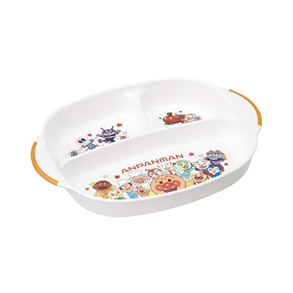 ランチプレート・ホワイト ワンサイズ A00152・本体サイズ：25.5×19.5×3.5cm・アンパンマンの子ども用食器シリーズ！たのしくお食事ができます。・深さがあってすくいやすい、仕切り付きランチプレート。・裏面には、テーブルの上で動...