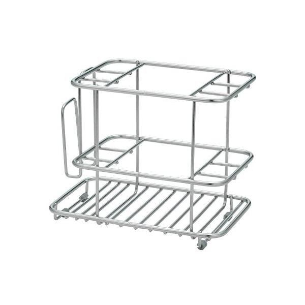 ・なし なし BB-083・サイズ: 12×7×10cm・   歯みがき用品をコンパクトにまとめて収納できる歯ブラシスタンド。・   錆びに強く、丈夫で長持ちの18-8ステンレス製。・   便利なコップホルダー付き。・   すべり止め付きな...
