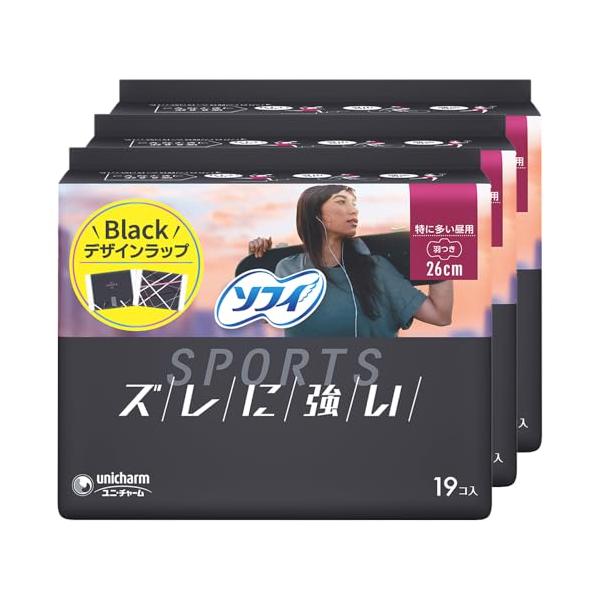 羽つき-/19個 (x 3)/-・PackageQuantity:1・パッケージ個数:1・最先端フィットテクノロジー搭載 ズレに強い SPORTS・ソフィ独自の技術搭載・高密度の3Dフィット吸収体が多量に吸収し、ハードな動きにも耐えるので、...