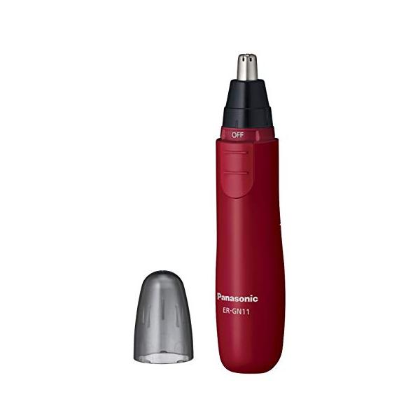 単品・赤  ER-GN11-R・・Color:赤Style:単品PatternName:ベーシックタイプ・鼻毛だけでなくマユ、ヒゲ、耳とマルチに使えるエチケットカッター・【日本製刃】「デュアルエッジ刃」で広範囲の毛を効率的にカット・【電源方...