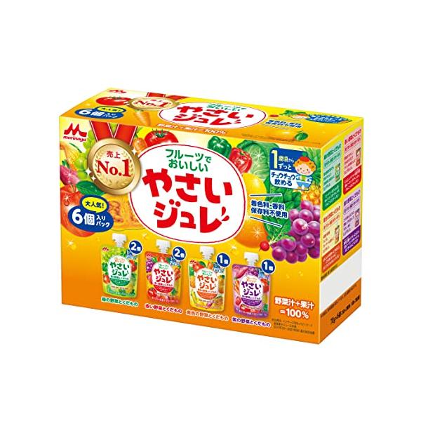 ・ 70グラム (x 6) ・・Size:70グラム (x 6)・【特長1】8種類の野菜と果物でギュッとおいしく仕上げました! 果汁+野菜汁=100%!・【特長2】手に持って食べやすいストロー付きパウチ容器なので、お子さまの「自分で飲みたい...