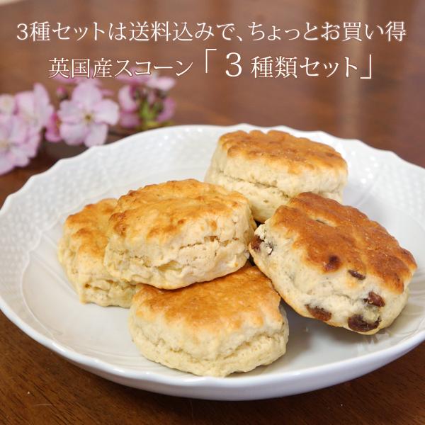 「プレーン」「サルタナレーズン」「チーズ」の3種類セット。アフタヌーンティーで召し上がる時には、「プレーン」「レーズン」がおすすめ。 クロテッドクリームやジャムがよく合って、ティータイムがより特別なものになります。朝食やランチには「チーズ」...