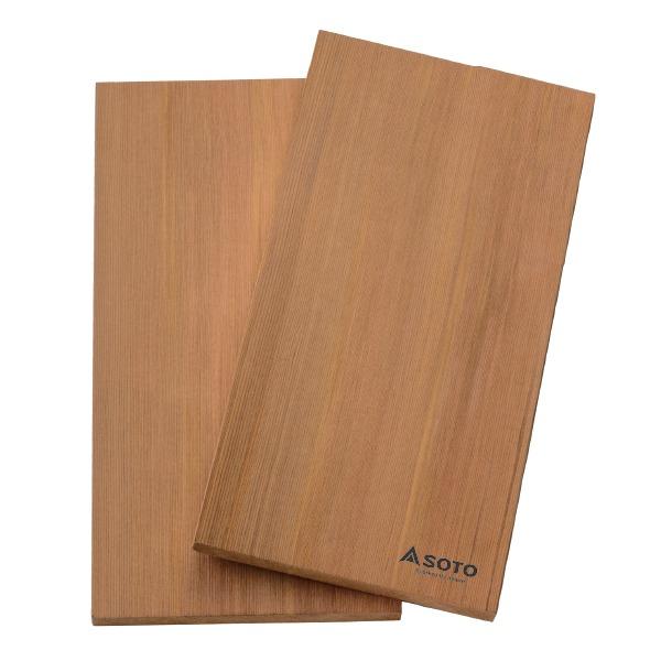 カナダ産のレッドシダーを使った燻製用板材。2枚入り。食材の下に敷いて焼くだけで、簡単にスモークが完成します。カナダ産レッドシダーの香りがワンランク上のBBQを演出[2枚入り 燻製材 スモークウッド]●当店は土日祝の出荷はお休みです。