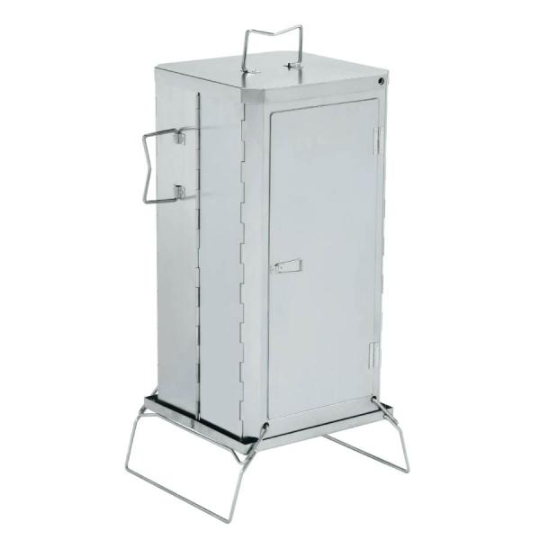 フォールディング式の本格スモーカースタンドが取り外せるため熱源を選ばず、高さがあるのでゆっくりとした温度変化を作り出し、失敗を防ぎます。[燻製器]●当店は土日祝の出荷はお休みです。