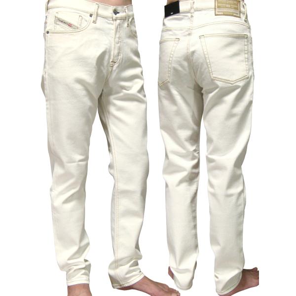 DIESELよりレギュラーテーパードのホワイトジーンズの入荷です。型番 A12024品名 2005 D-FINING-Rカラー オフホワイト素材 98%コットン 2%ポリウレタン前 ボタンフライタグ付きサイズ詳細 ウエスト/ヒップ/股上/股...