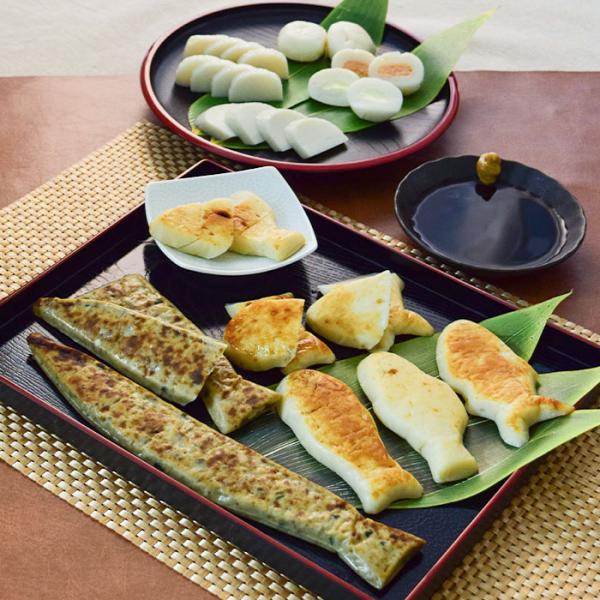 澱粉を使用していないのでなめらかでモチっとした食感が特徴の魚さし、ソフトなかまぼこ生地にチーズ・明太マヨを包み込んだ一口大の贅沢チーズ・贅沢明太マヨ、いわきの郷土料理「さんまのぽーぽー焼き」をモチーフにしたさんまのぽーぽー焼風蒲鉾、かまぼこ...