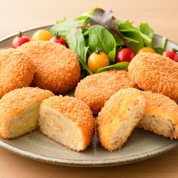 生産者限定のプレミアムコロッケ！羊蹄山麓の男爵いもを使用した「蔵王牛コロッケ」と、北海道産の良質な生乳が溶け合う「やまがた雪豚クリームコロッケ」の贅沢な詰合せです。【やまがた雪豚クリームコロッケ】主役は、雪のような白い脂と極上の口どけを誇る...