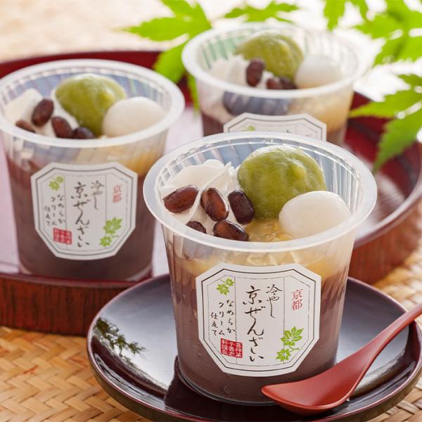 京の和心たっぷり『冷やしぜんざい』です。モンドセレクション金賞受賞の『あん』を使い、団子・栗あん・ホイップクリームを贅沢にトッピング。伝統の中にもモダンな風情を感じる、京都ならではの人気デザートです。父の日のメッセージをつけてお届けいたします。