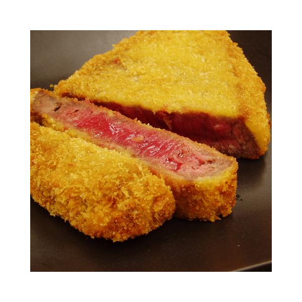 ビーフカツとも、ビフカツ とも呼ばれます、洋食店でしかお目にかかれない少し厚めのビーフカツです、ビフカツサンドにも最適です。おすすめは、揚げたてをレア(半生)で洋カラシとソースを付けて召し上がることです。国産黒毛和牛メスのモモ肉を使用