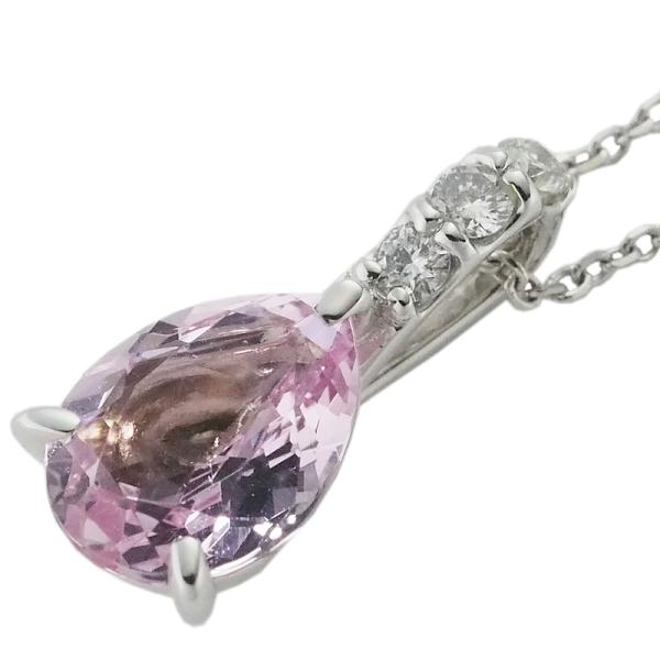 ■ こちらの商品は質屋出品ですので、鑑定済みの本物の商品となります。詳しくは下記注意事項をご参照ください。詳細：ノーブランド モルガナイト/0.91ct ダイヤ/0.05ct K18WG デザイン ネックレス 鑑別カード付き 仕上済チェーン...