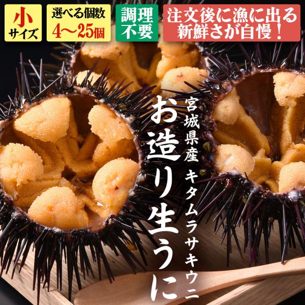 殻を開ける手間はありません！下処理済みなので、スプーン一つで食べられます！無添加、うに100%、ご注文後に漁に出るのでとても新鮮です。商 品 名 ：お造り生うに 小サイズ内　　容：殻付き生うに（キタムラサキウニ、中サイズ→1個あたり約80g...