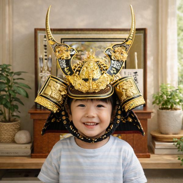 五月人形が、ネット限定 ホンポご奉仕価格。鎧甲冑師 武光（節句人形工芸士）の五月人形 着用兜 収納飾りです。大きな鍬形の前立てが印象的です。その前立てには立体の装飾金具が取り付けられ、高級感があります。屏風と収納箱には、縁起の良い対峙する龍...