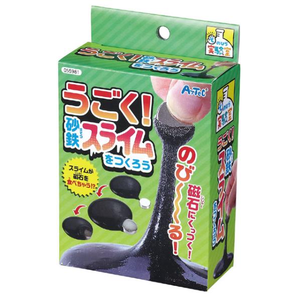 磁石にくっつく不思議なスライムスライムが磁石を食べちゃう！？商品サイズ：145x90x40mmセット内容：ホウサ・砂鉄他重量：56g材質：ホウ砂・砂鉄・PVAのり・ネオジム磁石製造国：日本※ポスト投函配達発送です(定形外郵便)※代金引換及び...