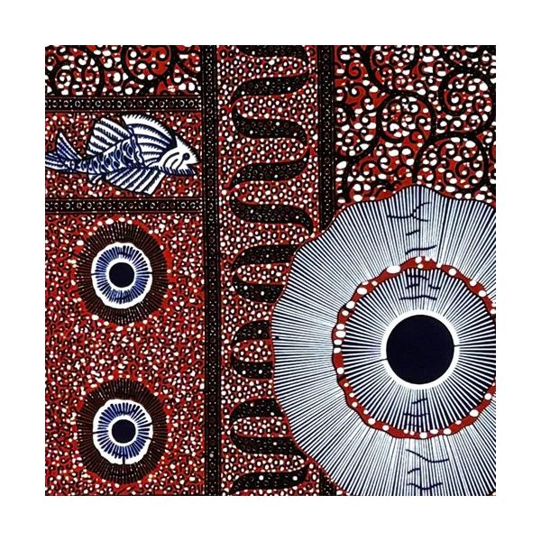 商品名：アフリカンプリント 布 生地 50cm単位 AP-13408  Gramaphone 魚 らせん DNA えんじ紺  アフリカ 布 ブロード カットクロス ハンドメイド パッチワーク エコバッグ 手芸材料 ダンス 舞台 衣装 カテゴ...