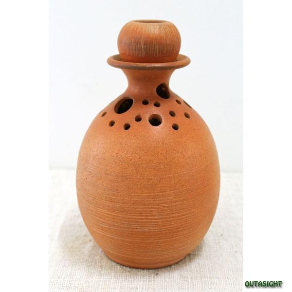 メキシコ素焼きの壺サイズ：高24.5　胴径14.0　口径3.0ｃｍ