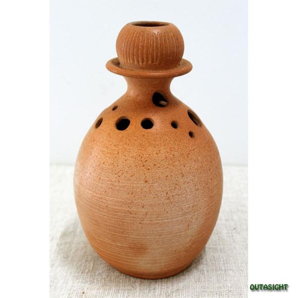メキシコの素焼き壺サイズ：高25.0　胴径13.5　口径3.3cm