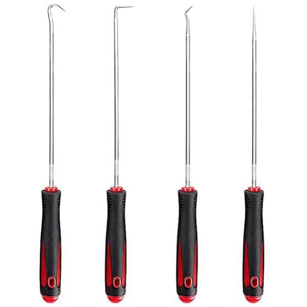 ブレーキやクラッチ関係に使われているOリングやゴムカップ、シール類の脱着にとても使いやすいツールです。ロング仕様なので、通常サイズのツールでは届かない奥まった場所には必須アイテムです。油や水がついた手でも持ちやすい樹脂＆ラバーグリップ採用。...