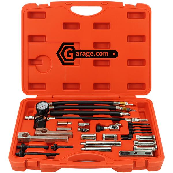 このキットは、シリンダーヘッドを取り外さずに、バルブスプリングの組み立てや分解、バルブステムシールの交換に適しています。軽自動車からV12まで使用できます。バルブは加圧空気で閉じられ、燃焼室に落ちません。狭い場所での使用に最適です。整備の時...