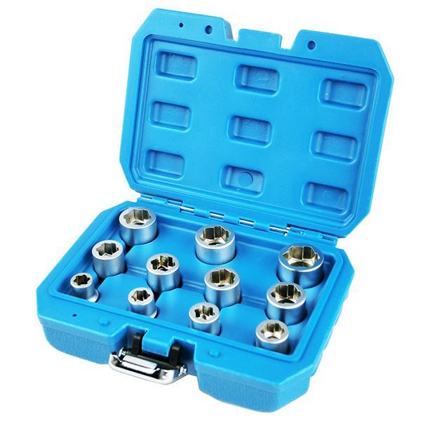 コーケンの12.7sq.ナットツイスターソケットセットです。ソケット内部に切られた特殊なツイスト形状により完全に角がつぶれてしまったようなボルト/ナットにもガッチリ食い付き、取り外すことが出来る専用ソケットです。破損したボルト/ナット以外に...