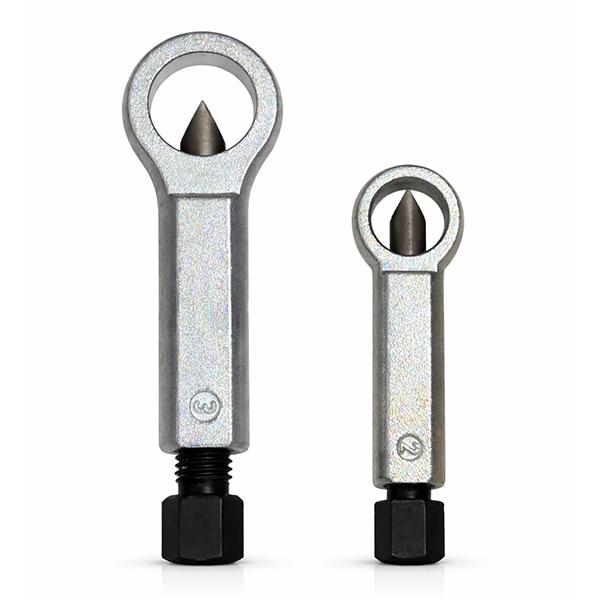 錆び付いたナットや角が丸くなって回らないナットを物理的に割って外す専用工具・ナットスプリッター2点セットです。シンプルなスクリュー式で操作も簡単。通常のレンチでは外せない固着ナットの除去に最適で、DIYから自動車整備まで幅広く使えます。丈夫...