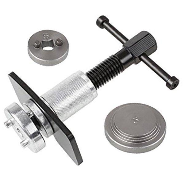 フロントディスクブレーキのキャリパーは、押したら戻るので簡単なんですがリアは、サイドブレーキの構造となっているので　戻すにはキャリパーのピストンを押しながら回さないといけません。こちらの商品はブレーキパッド交換時などでブレーキキャリパーピス...