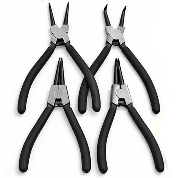 スナップリング（軸用）ストレート＆90度ｘ2本シャフトや軸の外側に、はめてあるスナップリングを縮めて外します。爪先端径　1.8mm前後スナップリング（穴用）ストレート＆90度ｘ2本穴の内側に、はめてあるスナップリングを縮めて外します。爪先端...