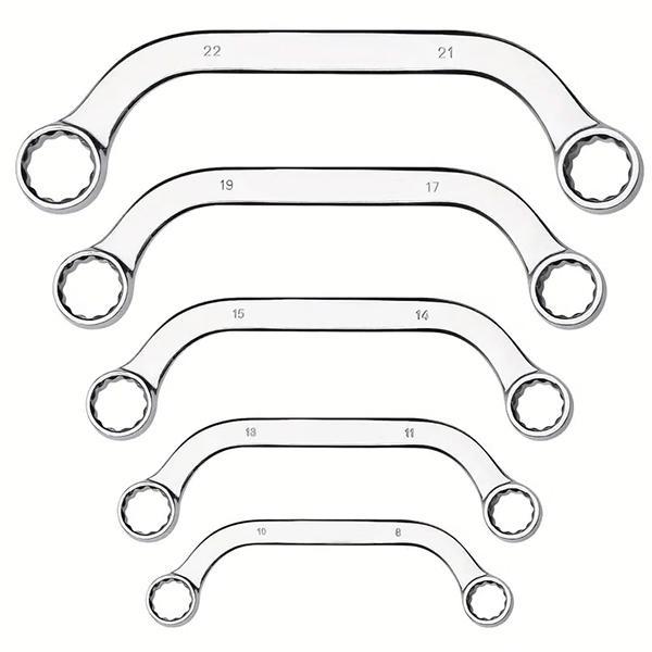 ハーフムーンレンチは、半月形状で障害物をかわし、一般的なメガネレンチでは回せないような箇所のボルトナットを締緩できるレンチです。製品特徴:高品質素材: 高炭素鋼で作られており、優れた耐久性と強度を提供します。ハーフムーンデザイン: 狭いスペ...