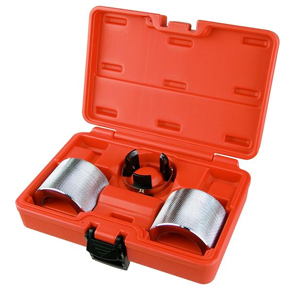 オートバイのフロントフォークに、フォークシールを密着させるためのツール。 2ツに割れた円型ハンマーで、アタッチメントを叩いて作業する。 これによりインナーチューブをキズつけずに確実密着する。 正立、倒立の両方にご利用できる。 対応サイズ：3...