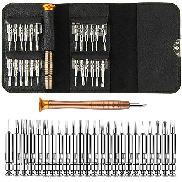 ■ちょっとしたお手入れに使えるドライバービットセットです■ドライバーのビットが全部で24本入っています■プラス、マイナス、Y型、六芒星型、五芒星型、三角ネジ、ストレートの7種あります■レザータイプのケースでかっこよく持ち運べます■電子製品や...