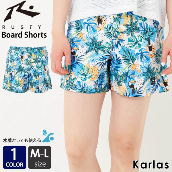 ■素材RUSTYのトロピカル柄ショートパンツです。■デザイン万能なミドル丈シルエットでウエストは楽ちんなゴム仕様なのでしっかり固定でき履きやすい。■水着、【素肌】に直接ご試着いただいた場合は返品交換不可となります。■検索キーワード：ポイント...
