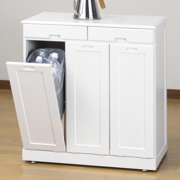 落ち着いたデザインなので、お部屋で重宝します。ペールは全てフタ付きで、嫌な臭いをシャットアウト！天板は大きめのタイル付きで熱いものも置けます。転倒防止のアジャスター付き。分別に便利なネームラベル付き。●色/ブラウン、ホワイト●サイズ/約幅6...