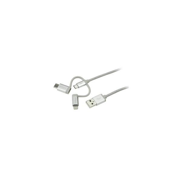 USB接続マルチ充電ケーブル 1m Lightning/USB Type-C/Micro-USB対応 LTCUB1MGR※ご注文手続き後、当店より発送予定日または取寄商品の在庫有無・納期を記載したご注文確認メールをお送りいたしますので必ずご...